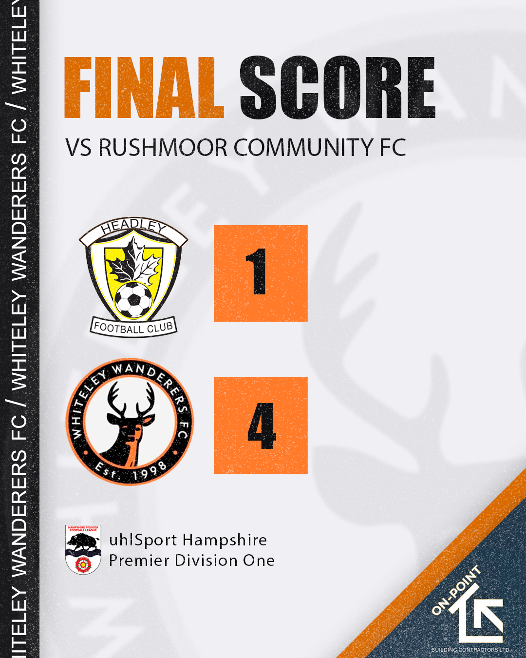 Match Review: Headley United (1) vs Whiteley Wanderers (4) - Whiteley ...